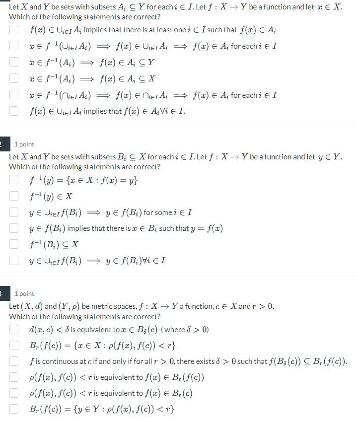Solved Let X and Y be sets with subsets Ai⊆Y for each i∈I. | Chegg.com