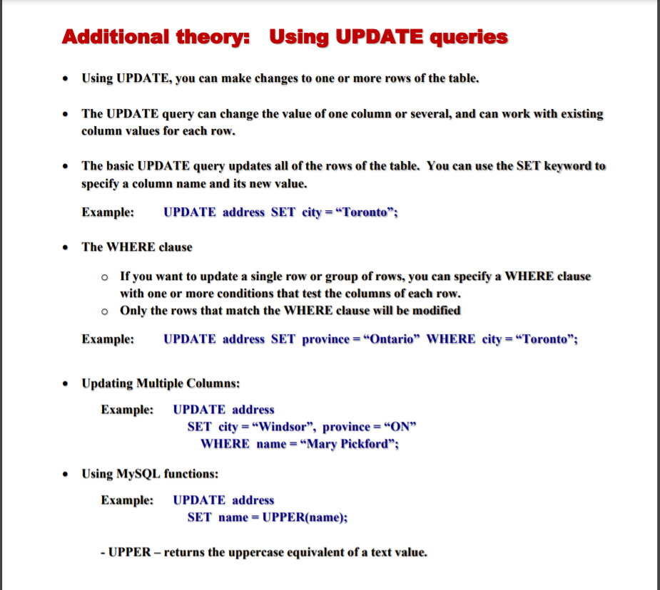 Solved Assignment 9 Updating your records TASK#1: “DISPLAY | Chegg.com