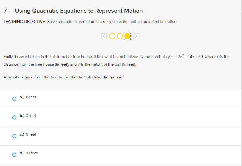 Solved 7- Using Quadratic Equations to Represent Motion | Chegg.com