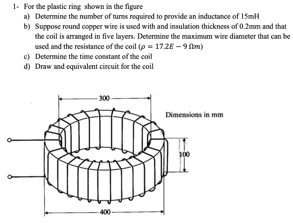 Solved 1- For the plastic ring shown in the figure a) | Chegg.com