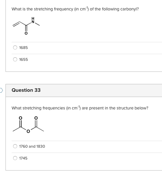 Solved What is the stretching frequency (in cm) of the | Chegg.com