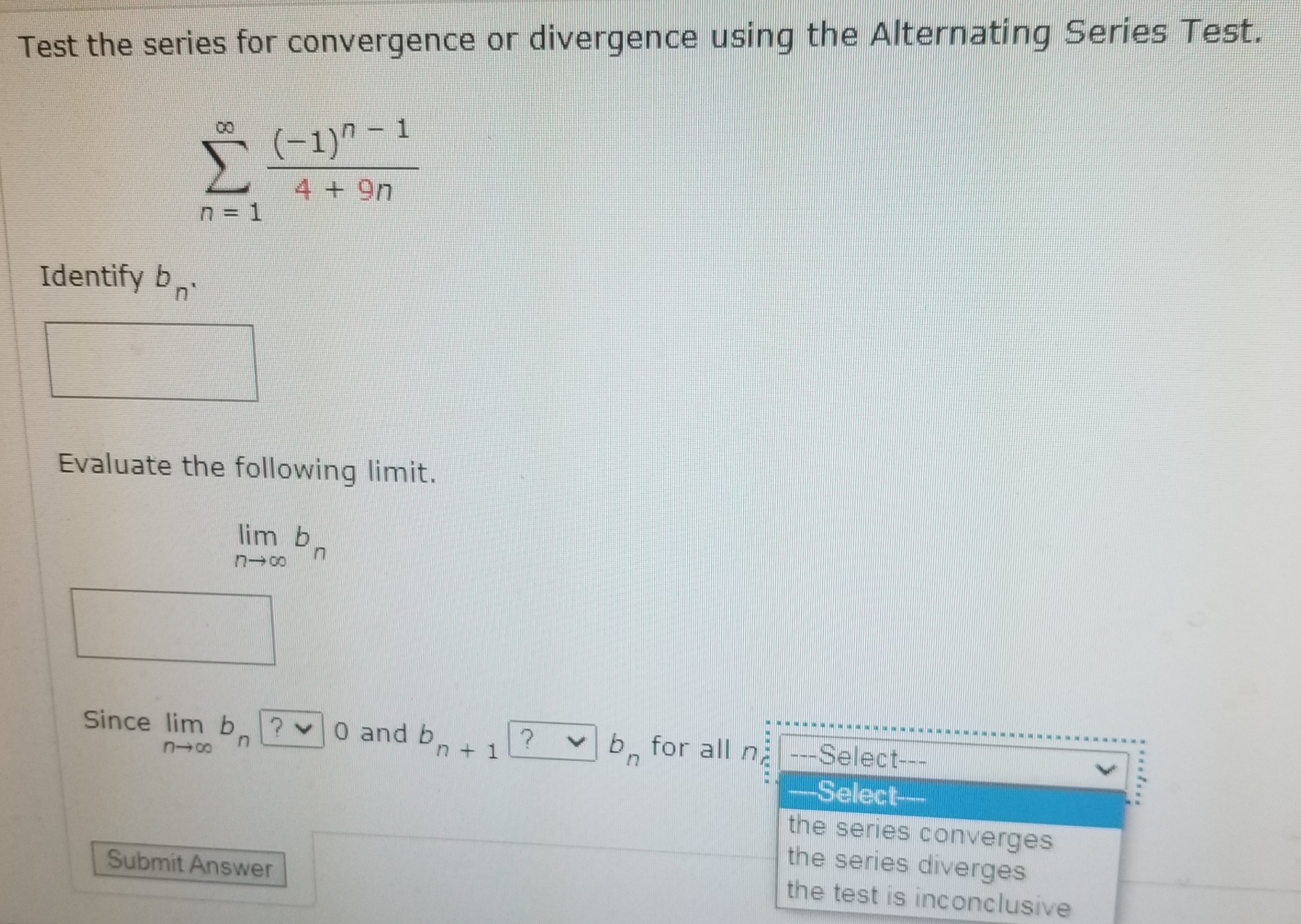 Solved Test the series for convergence or divergence using | Chegg.com