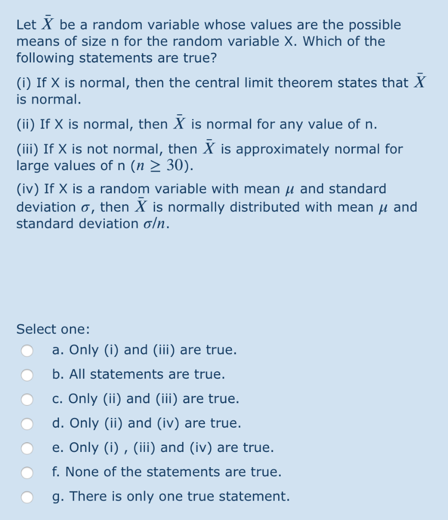 Solved Let X be a random variable whose values are the | Chegg.com