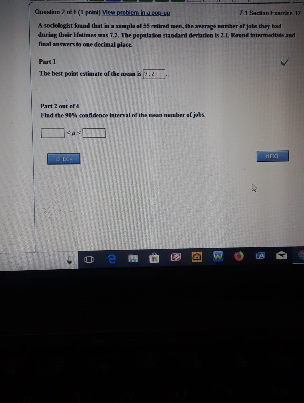 Solved Question 2 of 6 (1 point) View problem in a pop-up | Chegg.com