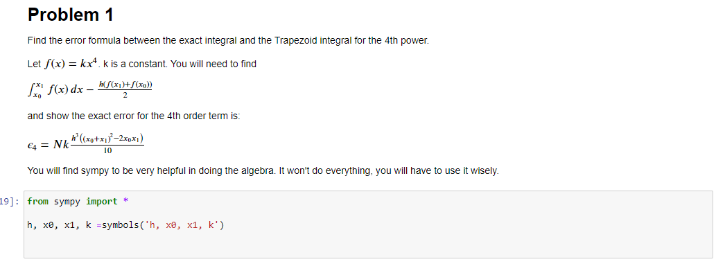 Problem 1 Find the error formula between the exact | Chegg.com