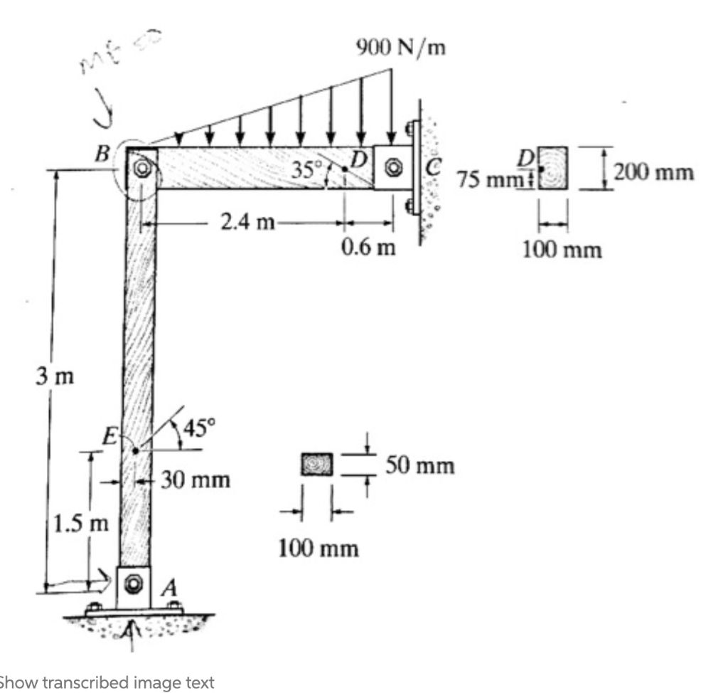 Solved The frame supports the triangular distributed load | Chegg.com