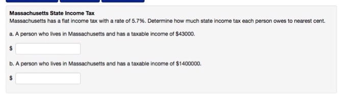 Solved Massachusetts State Income Tax Massachusetts has a | Chegg.com