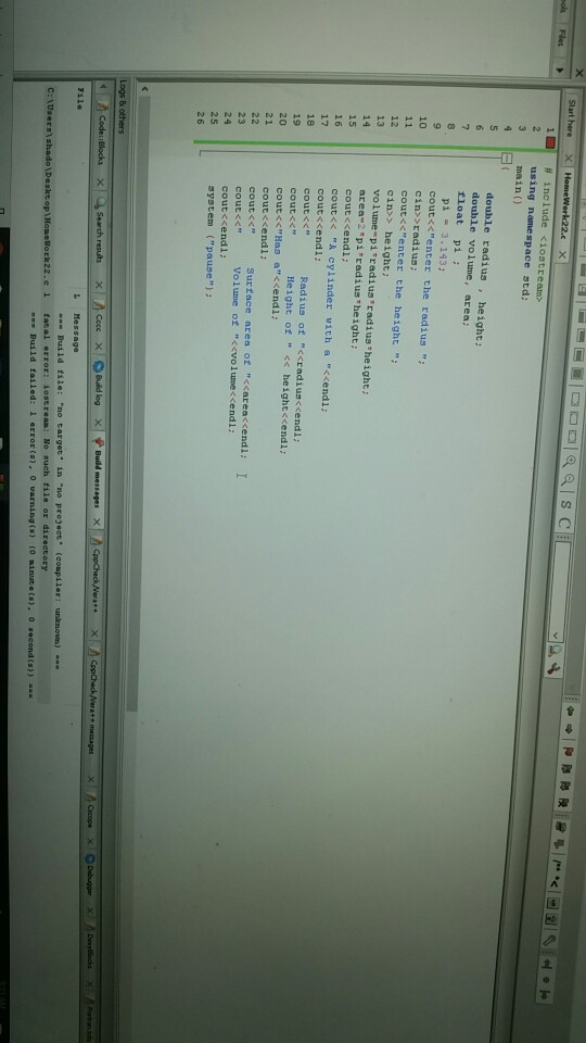Solved 1'1 # include using namespace std: main() double | Chegg.com