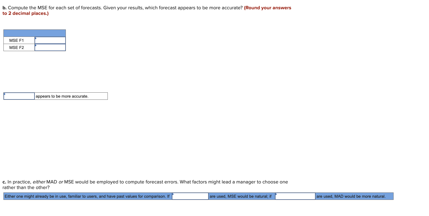 Solved Problem 3-21 (Static) Two different forecasting | Chegg.com
