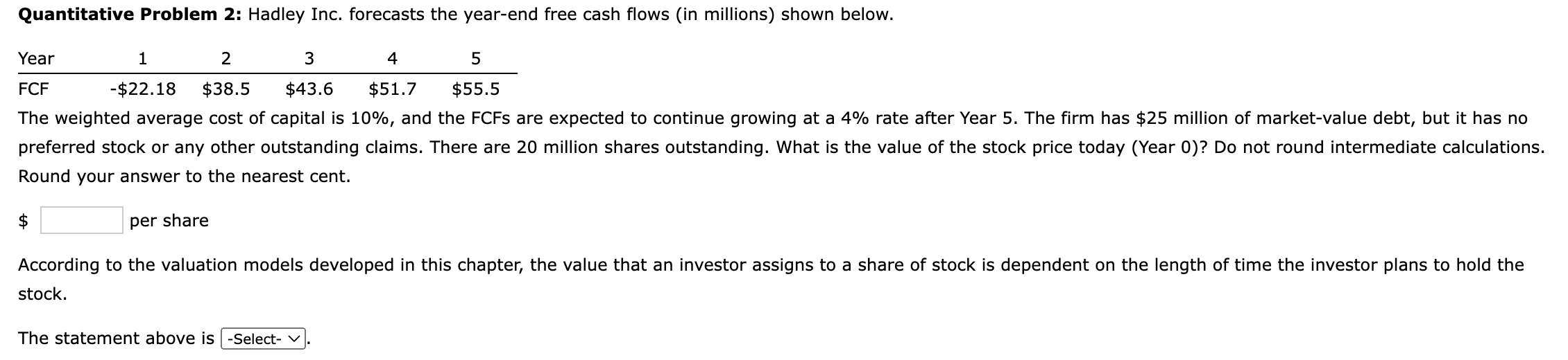 Solved finance. | Chegg.com
