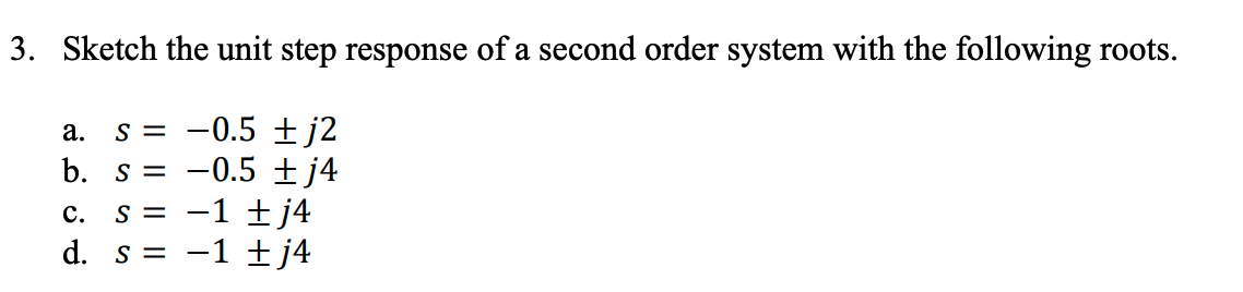 Solved 3. Sketch the unit step response of a second order | Chegg.com