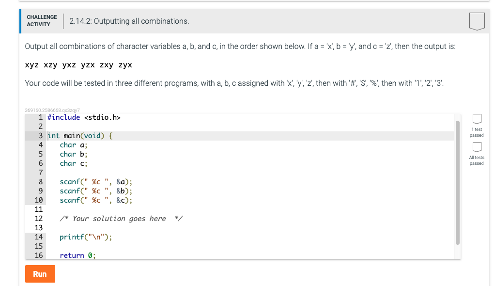 Solved Challenge Activity 2142 Outputting All 