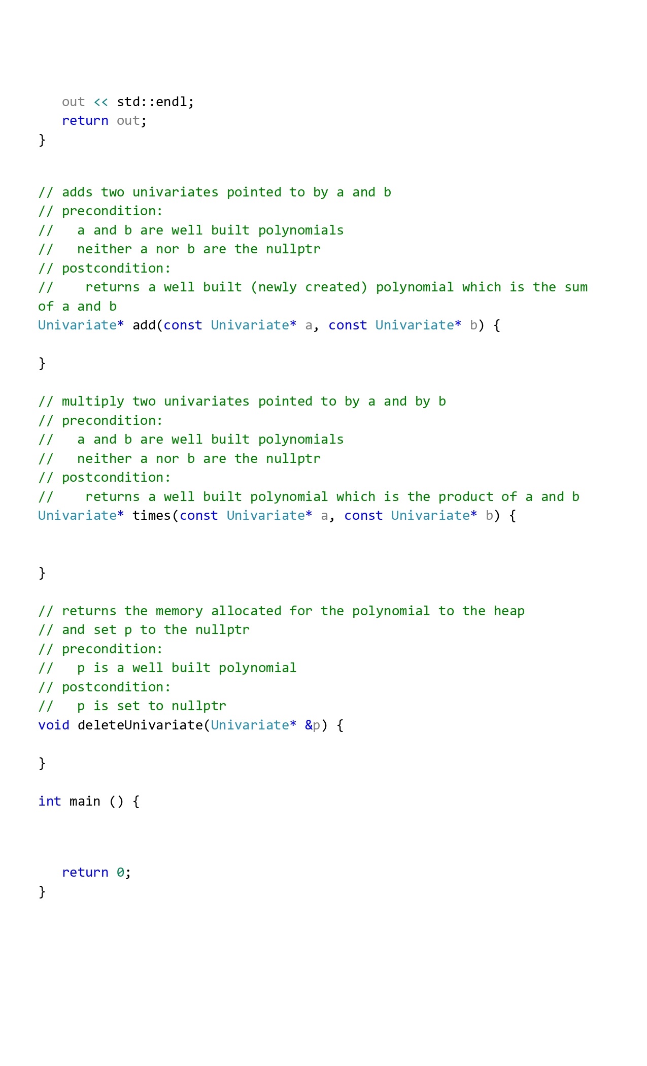 Solved Only in C++ and follow the instructions. Do not copy | Chegg.com