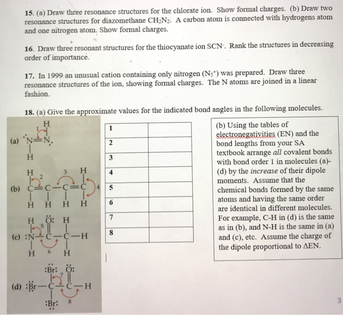 Solved 15. (a) Draw three resonance structures for the | Chegg.com
