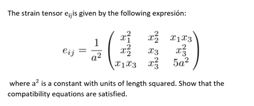 Solved The strain tensor eij is given by the following | Chegg.com