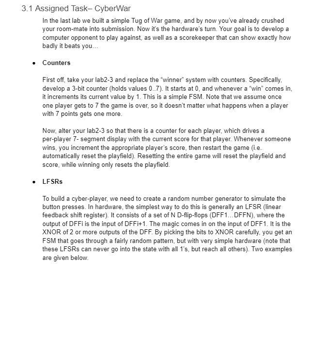 Solved 1 Assigned Task- CyberWar In the last lab we built a | Chegg.com