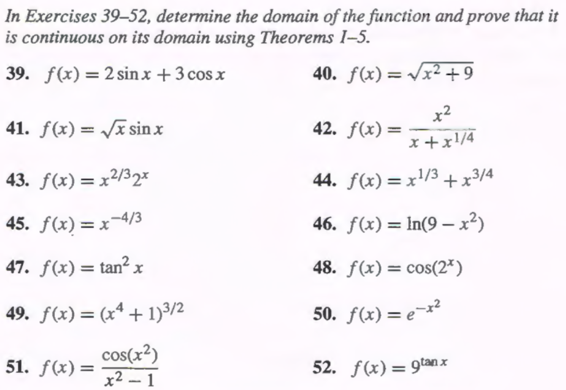 Solved In Exercises 39–52, determine the domain of the | Chegg.com