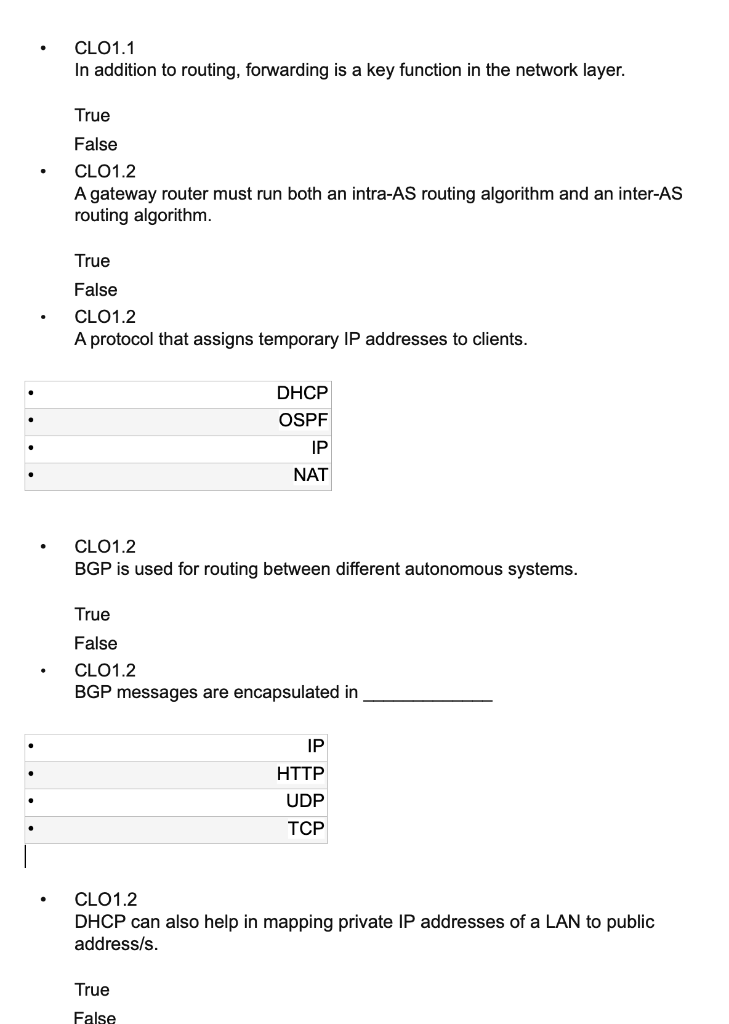 Solved CLO1.1 In addition to routing, forwarding is a key | Chegg.com