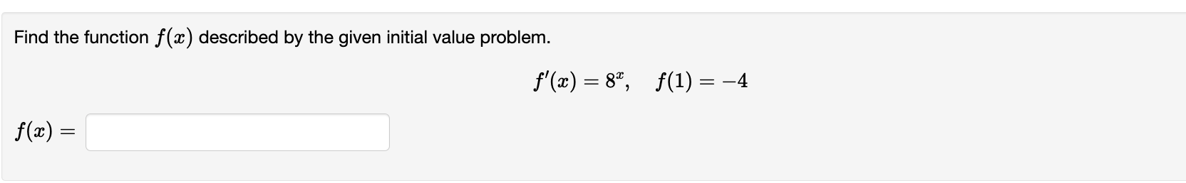 Solved Find the function f(x) described by the given initial | Chegg.com