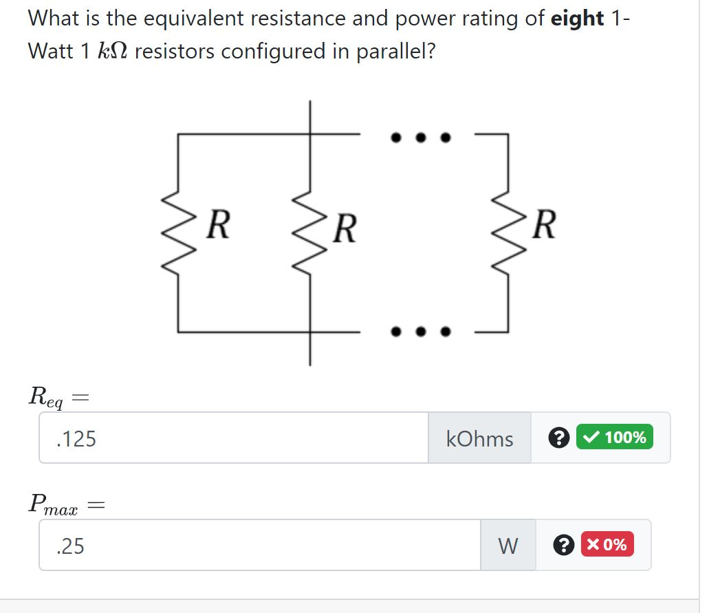 Solved What is the equivalent resistance and power rating of | Chegg.com