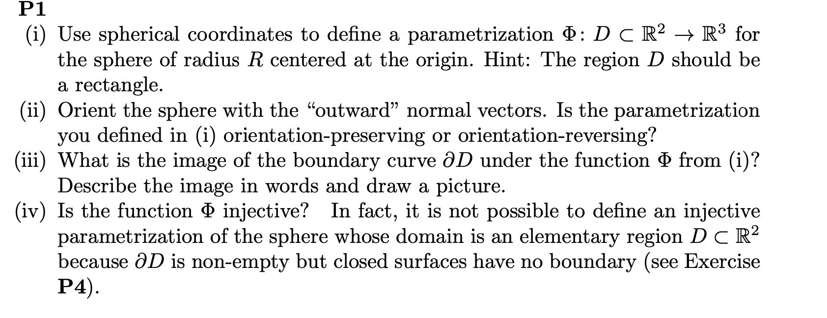 (i) Use spherical coordinates to define a | Chegg.com