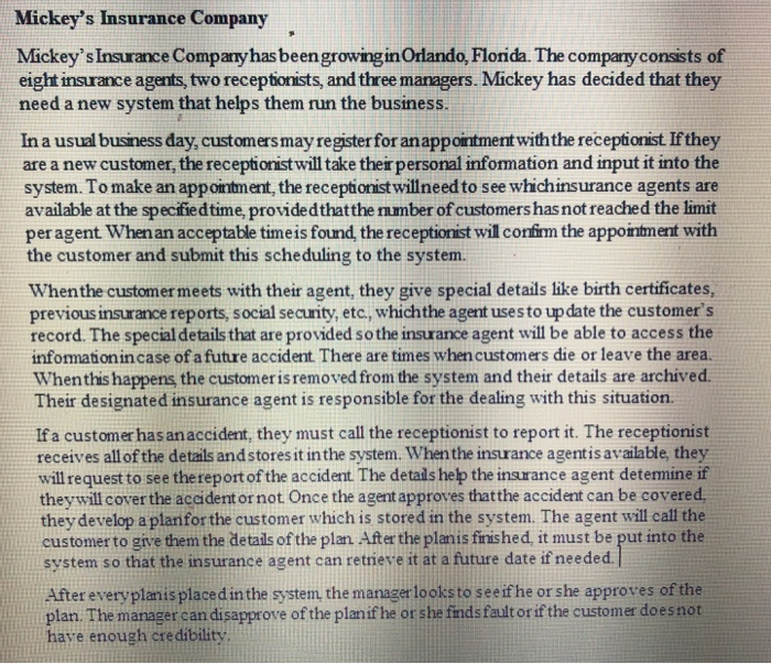 Solved Mickey's Insurance Company Mickey'sInsurance Company | Chegg.com