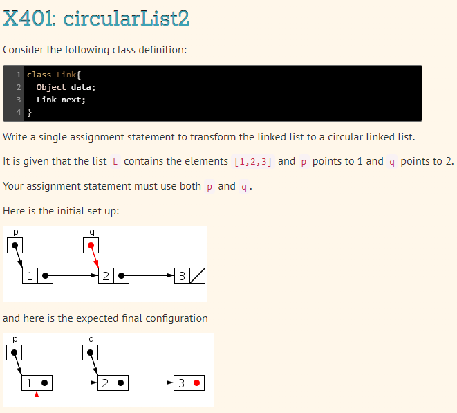 Solved X401: circularList2 Consider the following class | Chegg.com