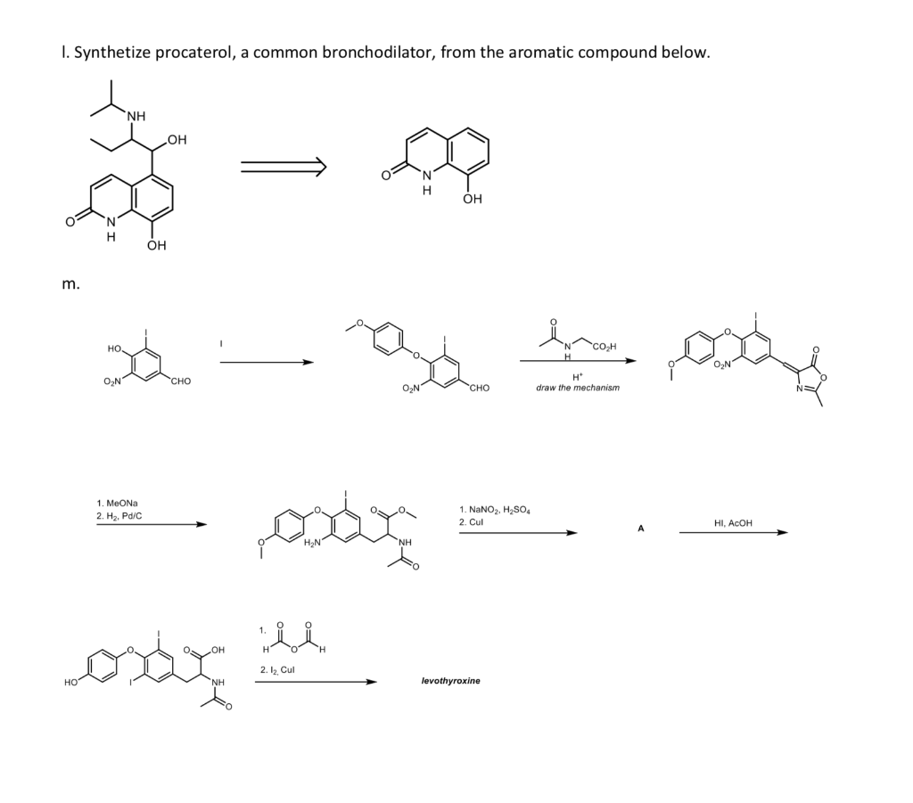 Solved 1. Synthetize procaterol, a common bronchodilator, | Chegg.com