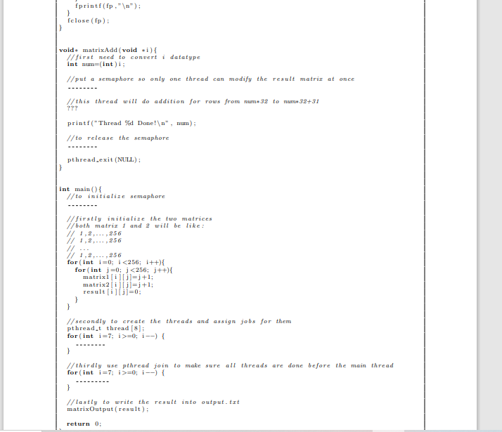 Tasks 1. Write a multi-threaded program to add two | Chegg.com