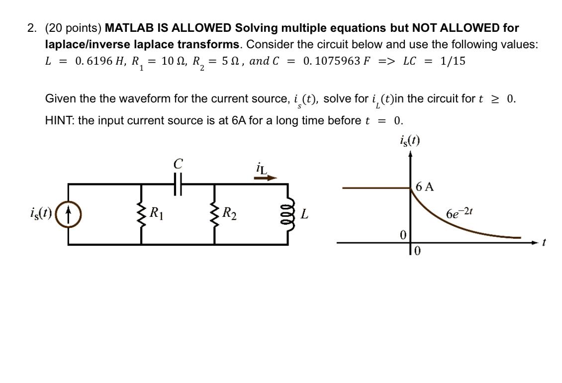 (20 points) MATLAB IS ALLOWED Solving multiple | Chegg.com