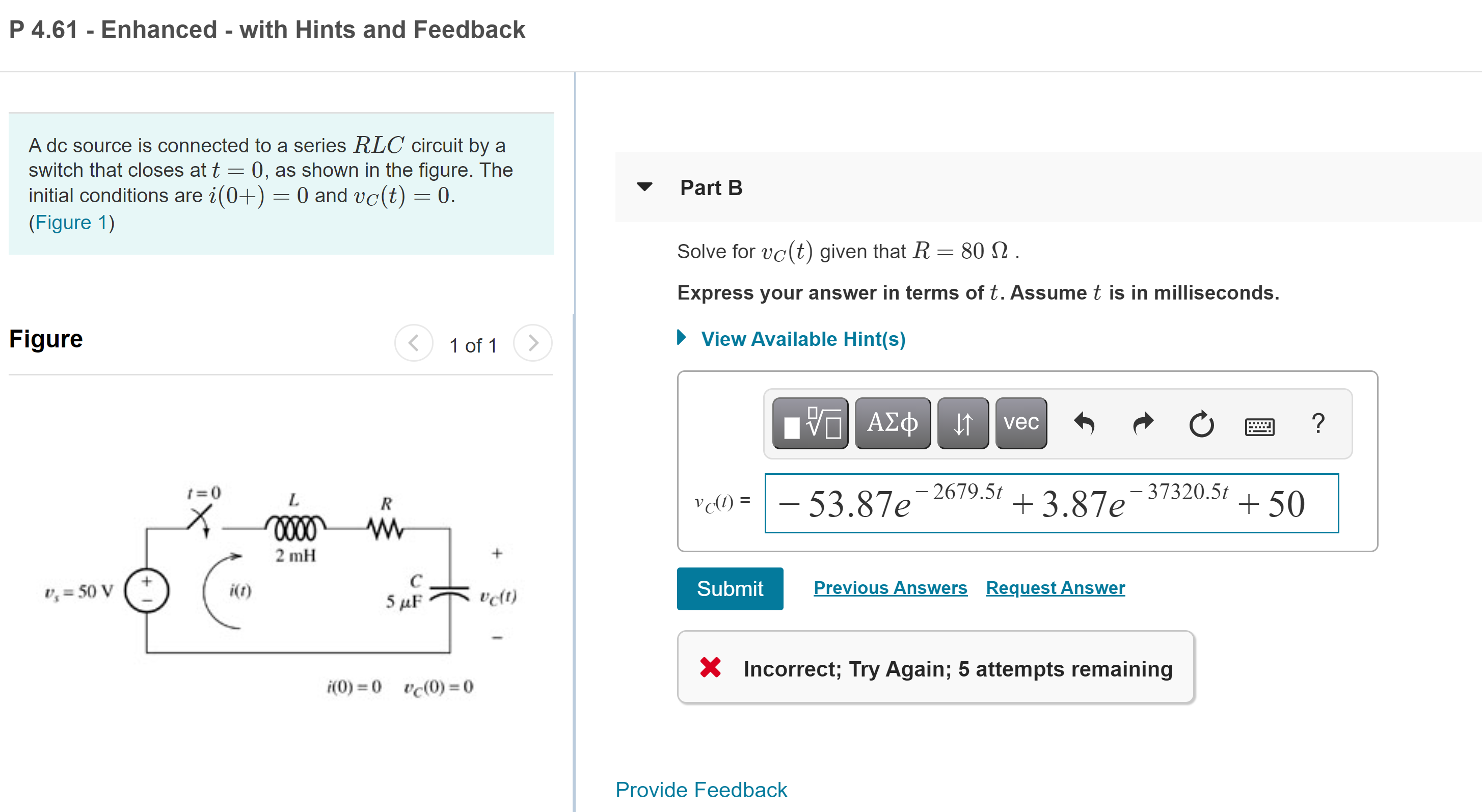 Solved P 4.61 - Enhanced - with Hints and Feedback A dc | Chegg.com