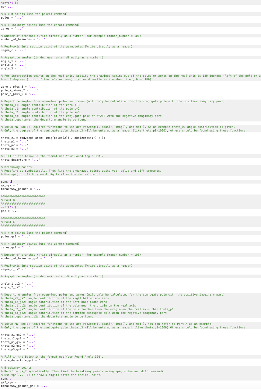 Solved Given matlab code can you fill the blank parts in the | Chegg.com