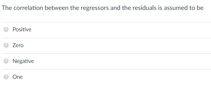 Solved The correlation between the regressors and the | Chegg.com