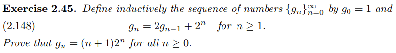 Solved Exercise 2.45. Define inductively the sequence of | Chegg.com