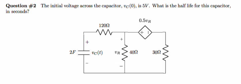 Solved The initial voltage across the capacitor, vc(0), is | Chegg.com