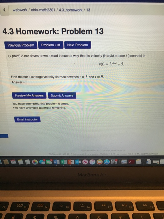 Solved webwork/ ohio-math2301 / 4.3 homework / 13 4.3 | Chegg.com