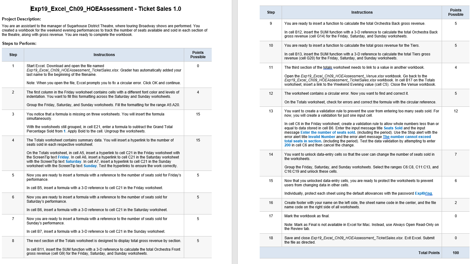 Step Instructions Points Possible | Chegg.com
