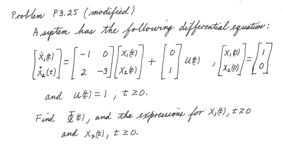 Solved Problem P3.25 (modified) A sytem has the following | Chegg.com