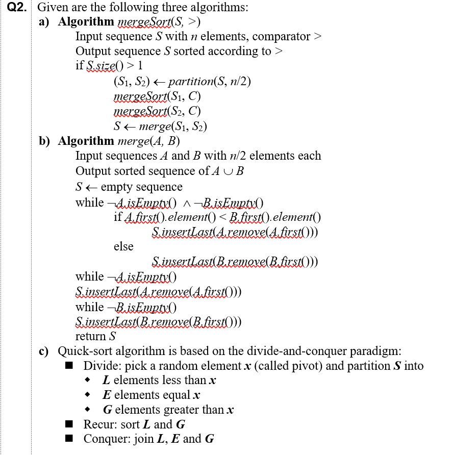 Construct the binary tree of mergeSort algorithm | Chegg.com