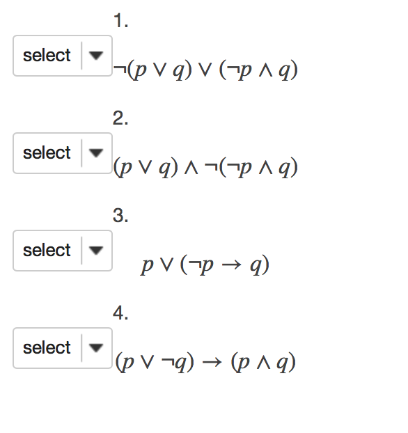 Solved Match the logically equivalent expressions: A. B. C. | Chegg.com