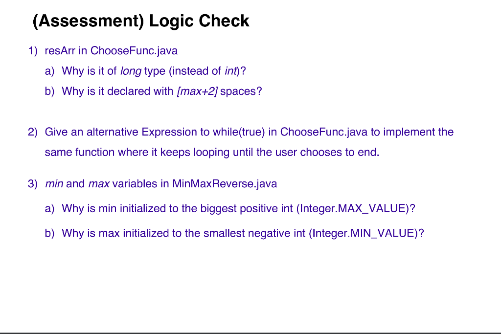Solved 1) resArr in ChooseFunc.java a) Why is it of long | Chegg.com