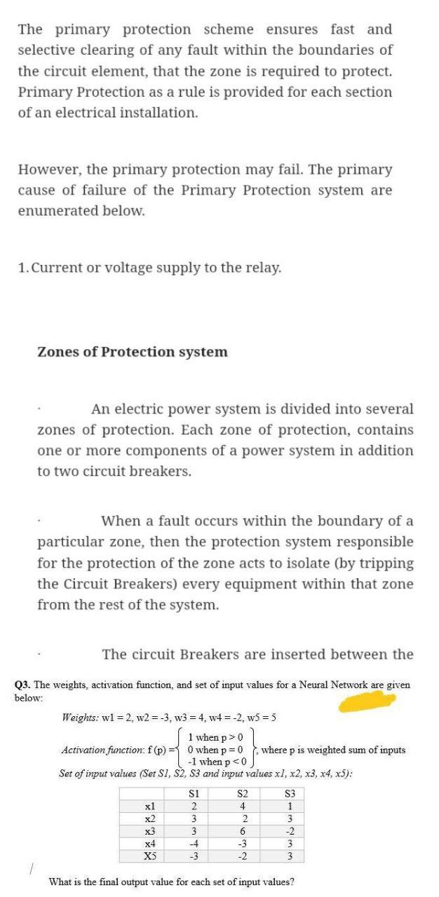 Solved The primary protection scheme ensures fast and | Chegg.com