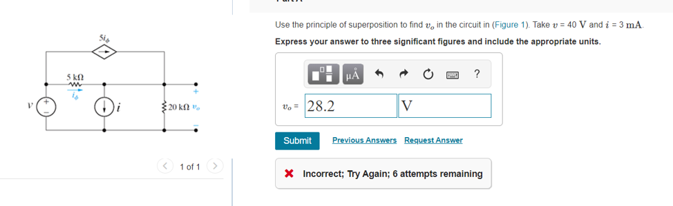 Solved Use the principle of superposition to find vo in the | Chegg.com
