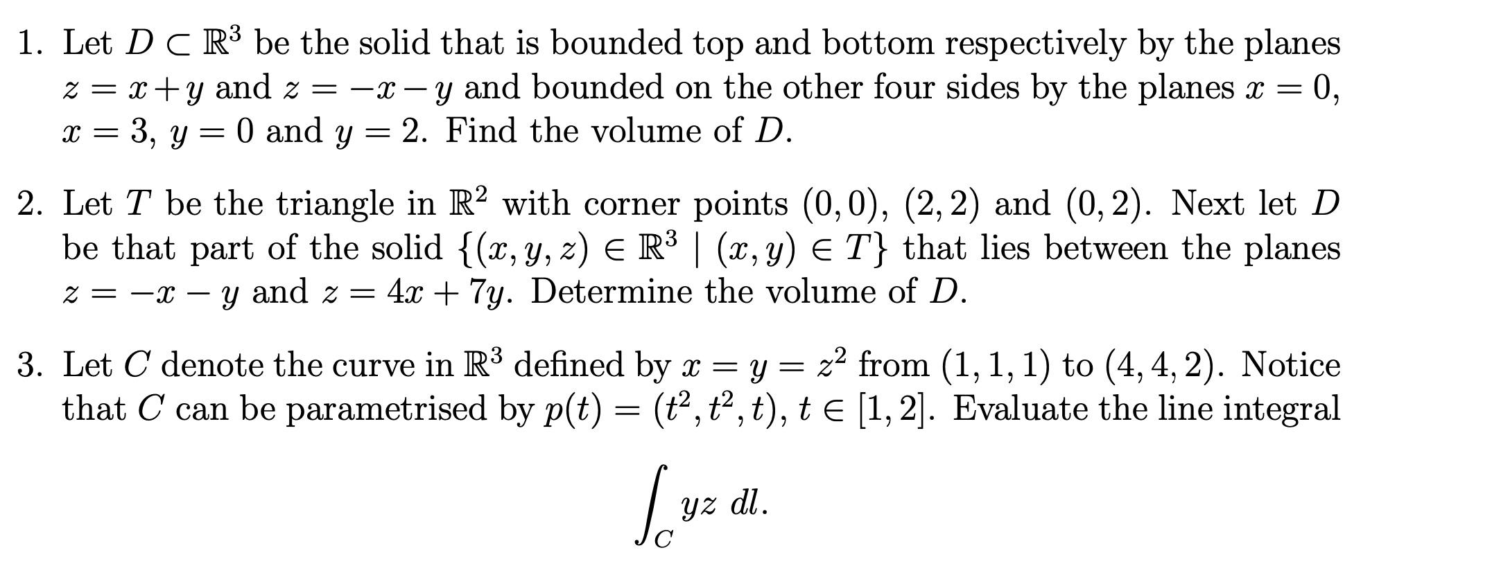 Solved 1. Let D⊂R3 be the solid that is bounded top and | Chegg.com