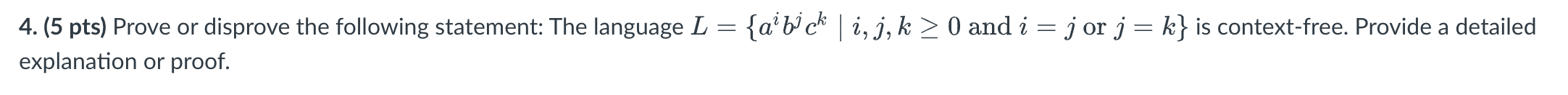 Solved (5 ﻿pts) ﻿Prove or disprove the following statement: | Chegg.com