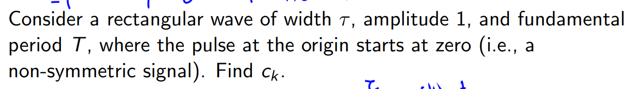 Solved Consider a rectangular wave of width τ, ﻿amplitude | Chegg.com