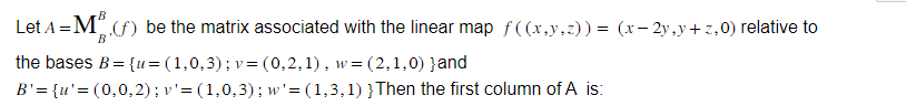 Solved Let A=MBB,(f) be the matrix associated with the | Chegg.com