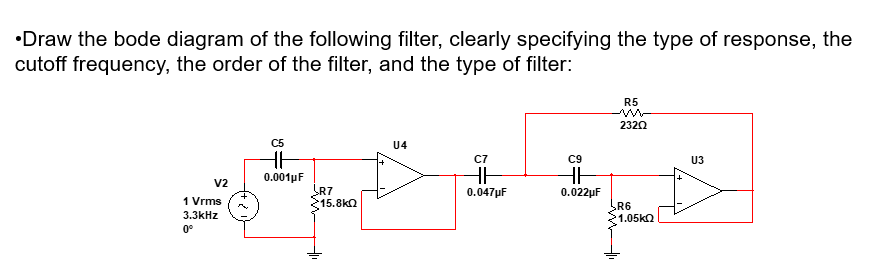 Solved •Draw the bode diagram of the following filter, | Chegg.com