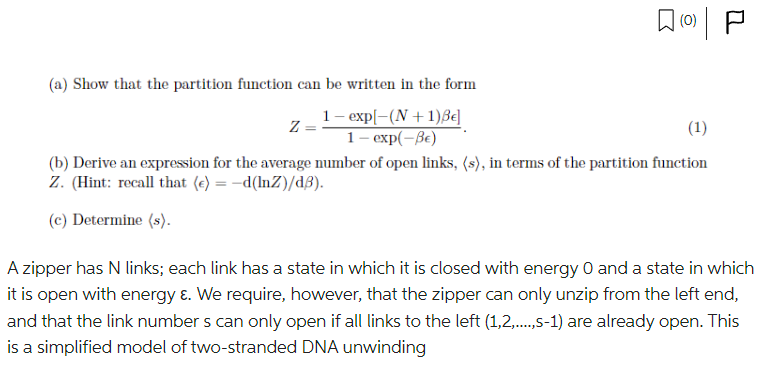 Solved (a) Show that the partition function can be written | Chegg.com