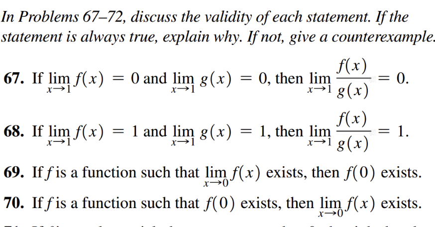Solved In Problems 67-72, discuss the validity of each | Chegg.com